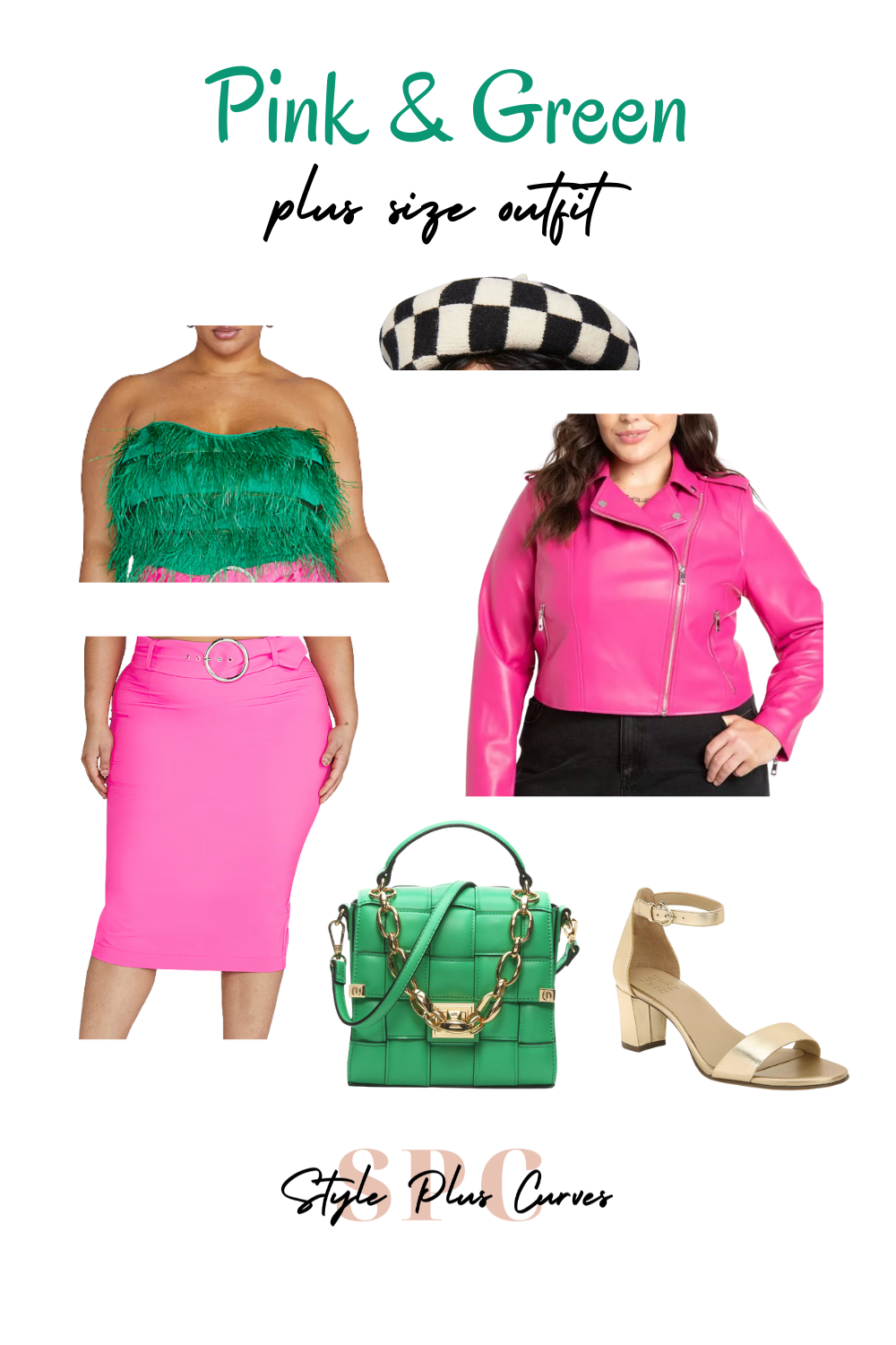 Pink and Green Plus Size Outfit