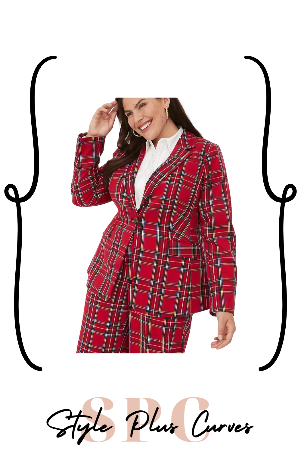 Plus Size Plaid Suit Outfit